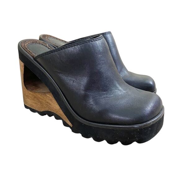 Candie's | Shoes | Vintage Y2k Candies Black Leather Square Toe Clogs ...